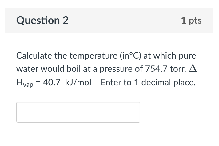 Solved calculate the temperature (in°C) at which pure water | Chegg.com