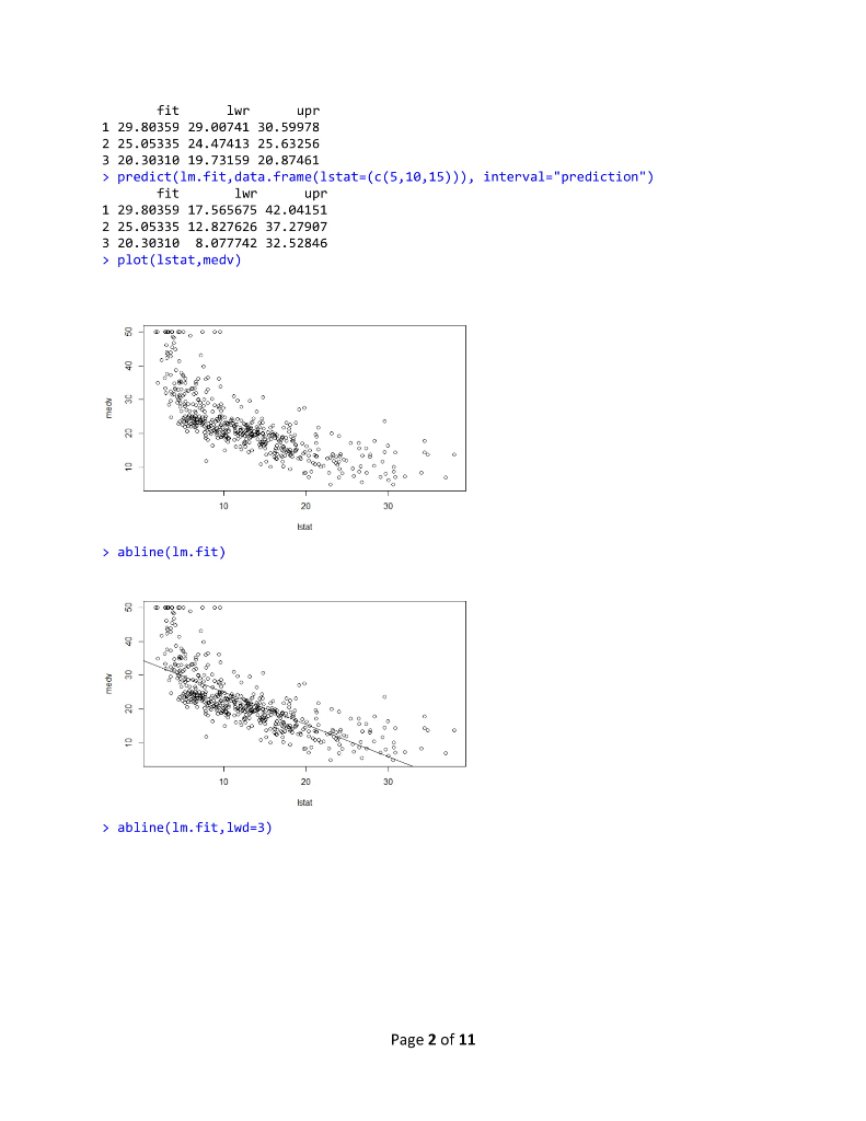 R Lab 1 Assignment > library (MASS) > library (ISLR) | Chegg.com