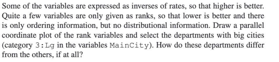 Moral statistics of France The Guerry dataset in the | Chegg.com