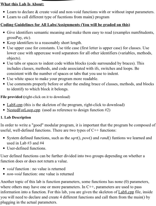 Solved Learn To Declare Andcreate Void And Non Void Functions