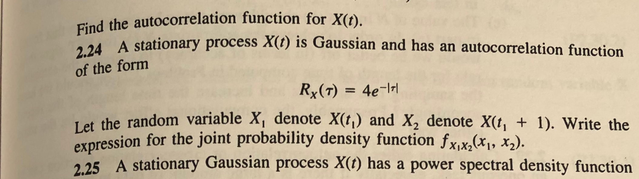 Solved Find the autocorrelation function for X(t). A | Chegg.com