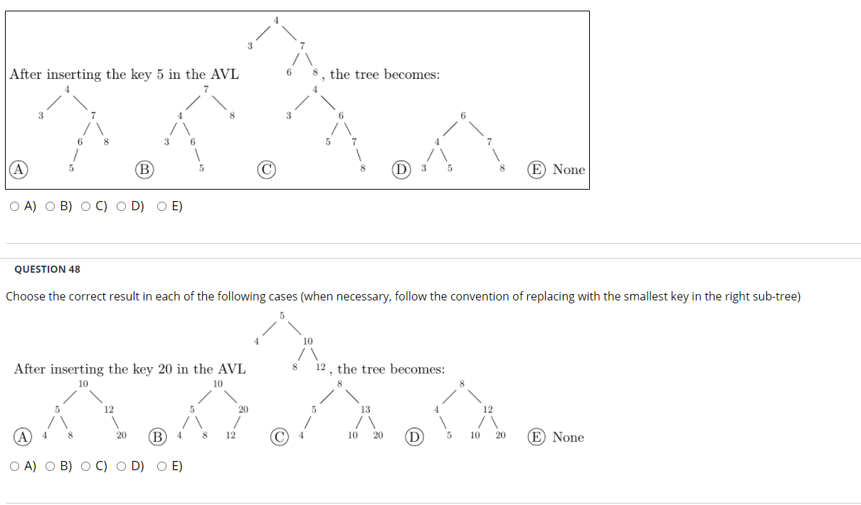 Solved 3 After inserting the key 5 in the AVL 6 8, the tree | Chegg.com