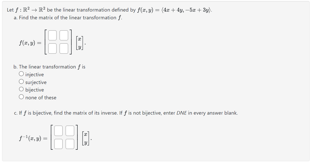 Solved Let f:R2→R3 be the linear transformation determined | Chegg.com
