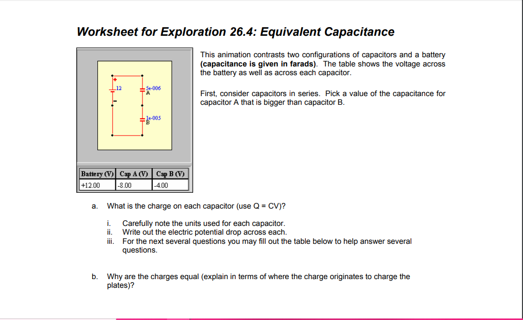 Solved Worksheet for Exploration 26.4: Equivalent | Chegg.com