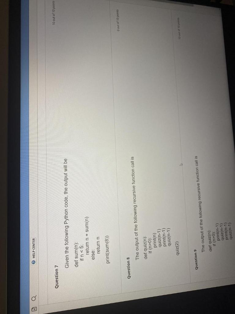 Solved Uestion 7 Given The Following Python Code The Output 8024