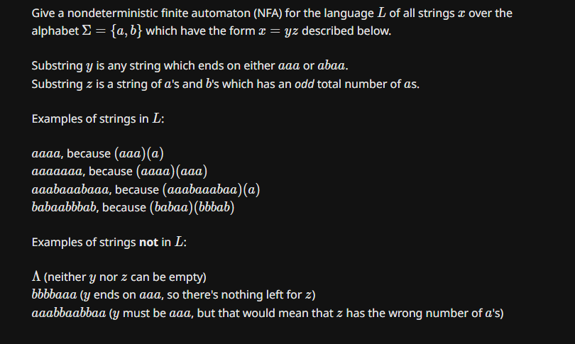 Solved Give a nondeterministic finite automaton (NFA) for | Chegg.com