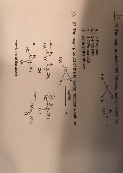 Solved The major product of the following reaction would be: | Chegg.com