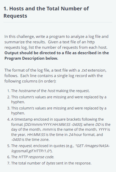 Solved 1. Hosts and the Total Number of Requests In this | Chegg.com