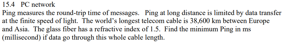Solved 15.4 PC network Ping measures the round-trip time of | Chegg.com