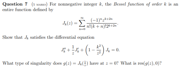 Solved Question 7 ( 5 мARKs) For nonnegative integer k, the | Chegg.com