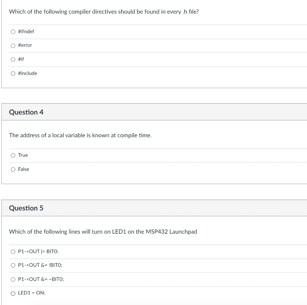 Solved Which of the following compiler directives should be | Chegg.com