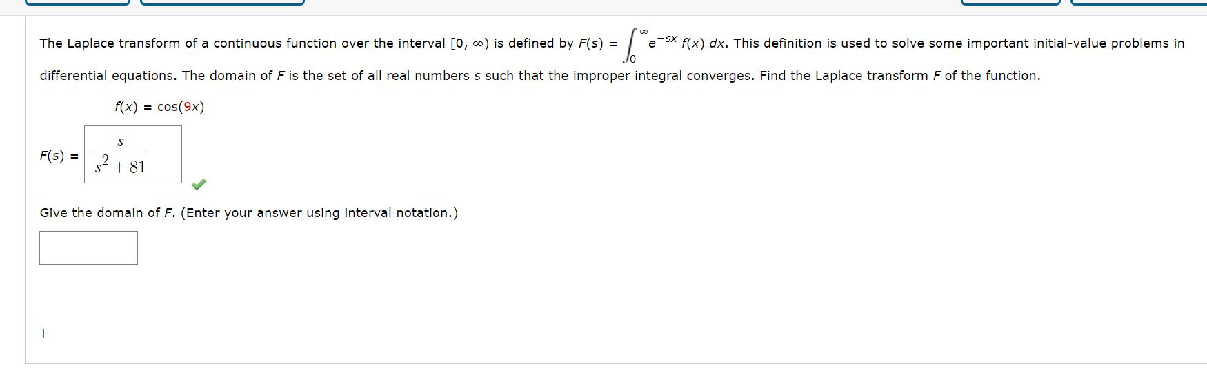 Solved roo The Laplace transform of a continuous function | Chegg.com