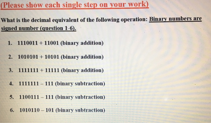 Solved (Please show each single step on your work) What is | Chegg.com