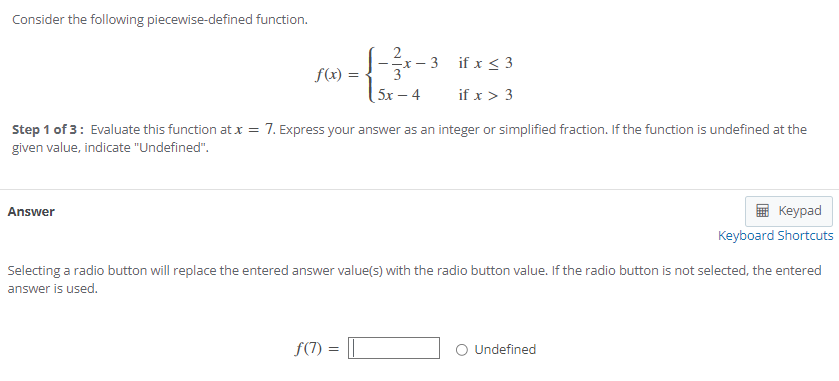 Solved Consider the following piecewise-defined function. | Chegg.com