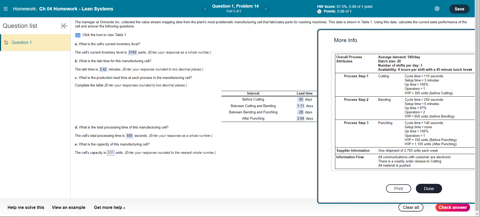 Solved Click the icon to view Table 1. a. What is the cell's | Chegg.com