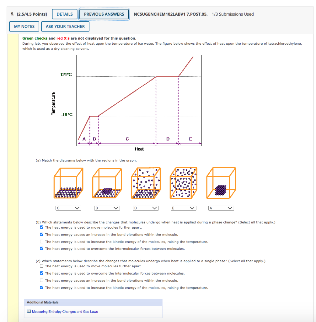 Solved During lab, you observed the effect of heat upon the | Chegg.com