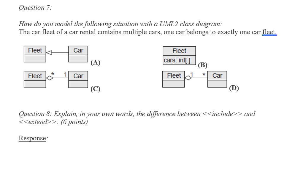 Solved Question 7: How do you model the following situation | Chegg.com