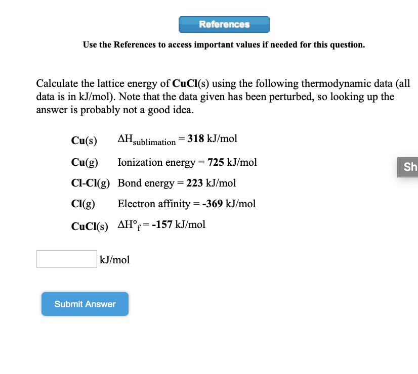 Solved References Use the References to access important | Chegg.com