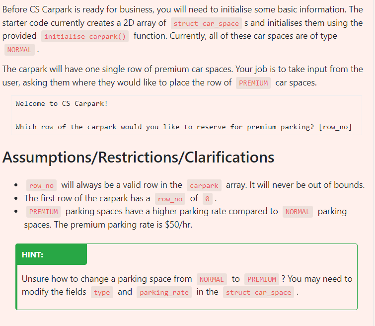 Solved Add all current cars to the carpark. How many cars | Chegg.com