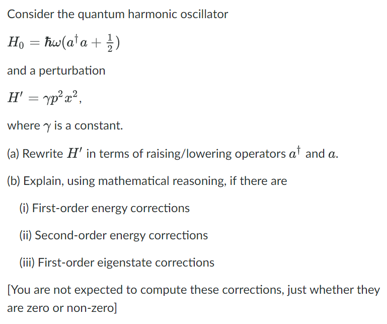 Solved Consider the quantum harmonic oscillator | Chegg.com