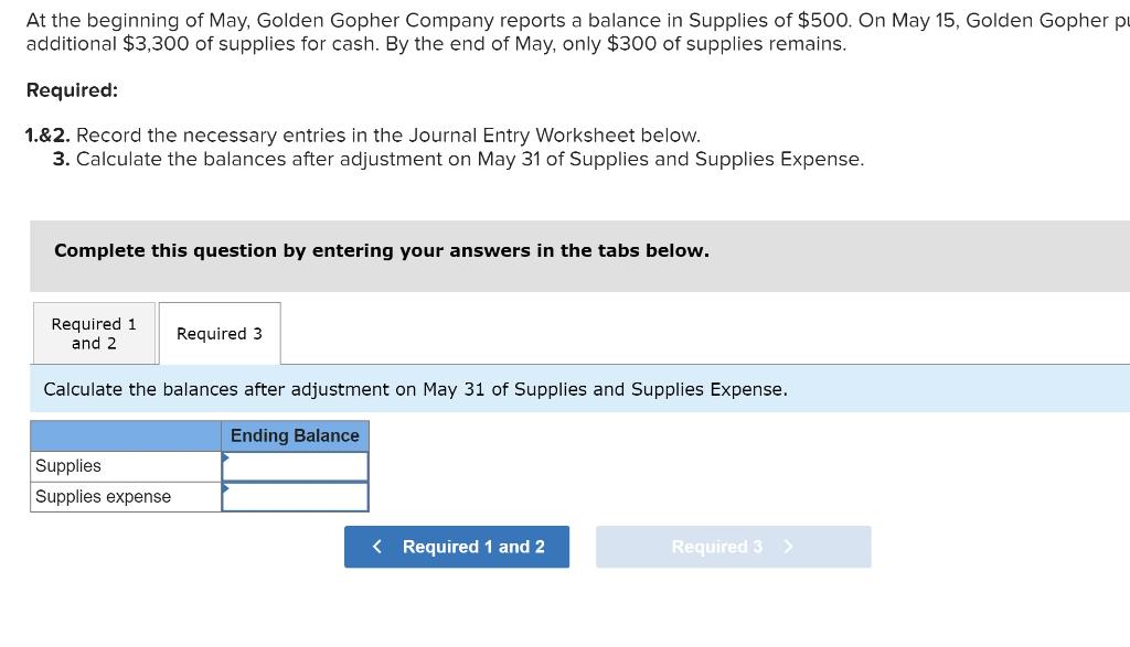 Solved At the beginning of May, Golden Gopher Company | Chegg.com