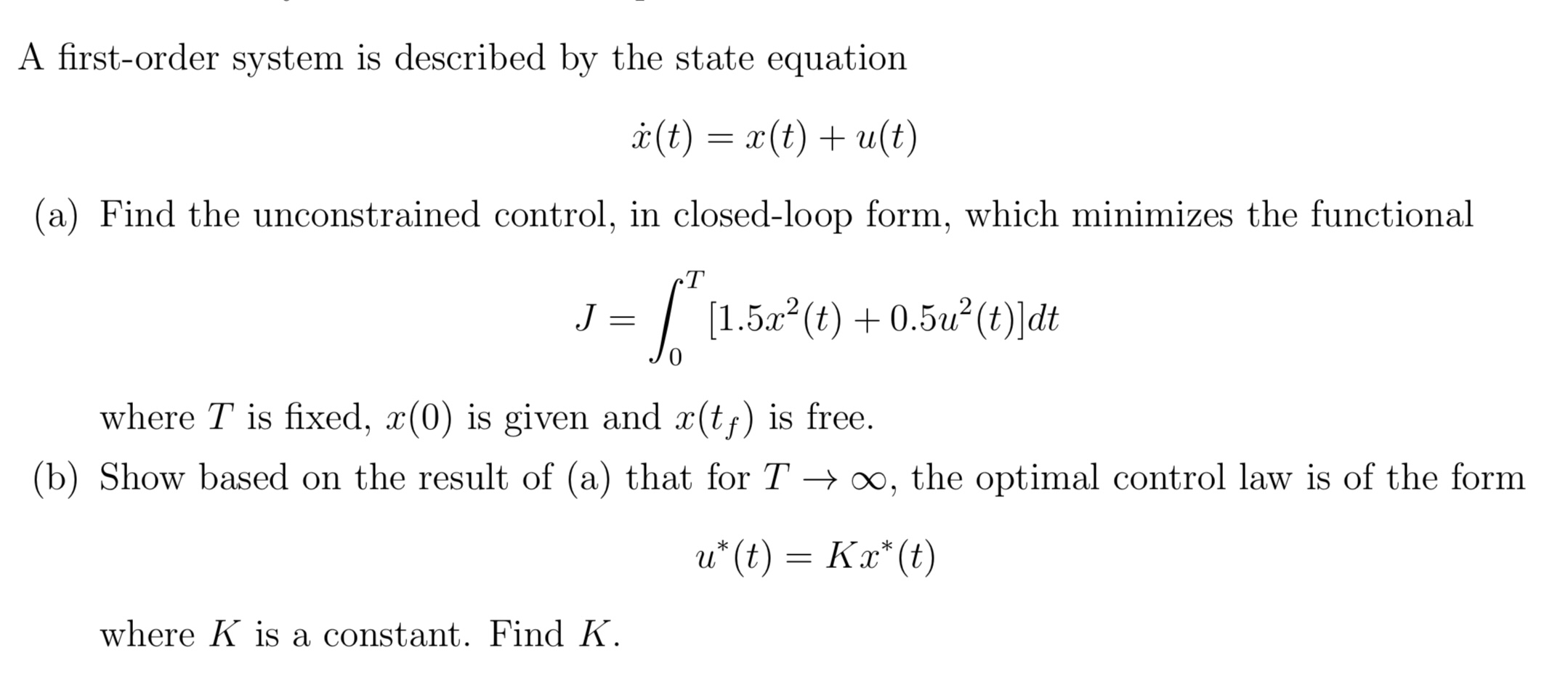 Solved A first-order system is described by the state | Chegg.com