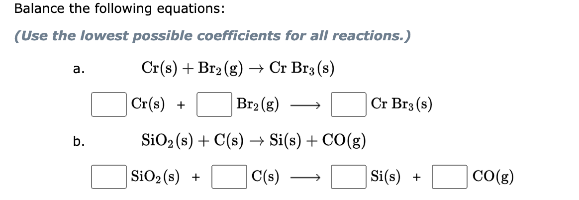 Solved Balance the following reaction. H2+Cl2→HCl (Use the | Chegg.com