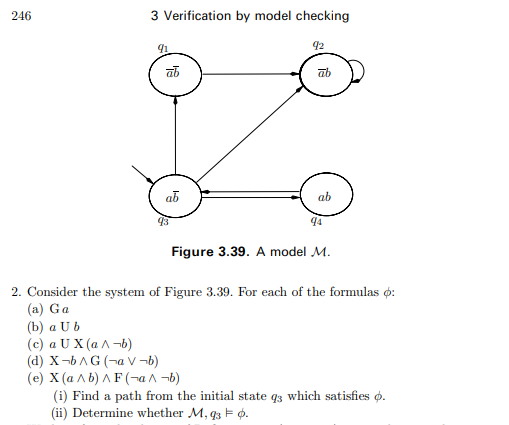 Solved 2463 Verification by model checking Figure 3.39. A | Chegg.com