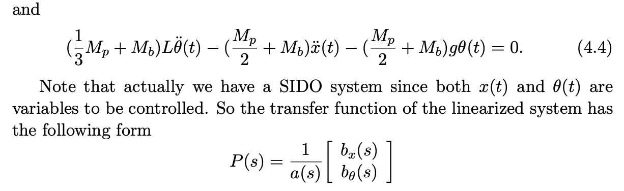 Obtain the numerical linearized transfer function | Chegg.com