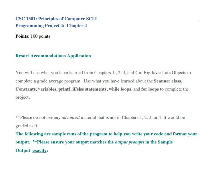 Solved CSC 1301: Principles of Computer SCII Programming | Chegg.com
