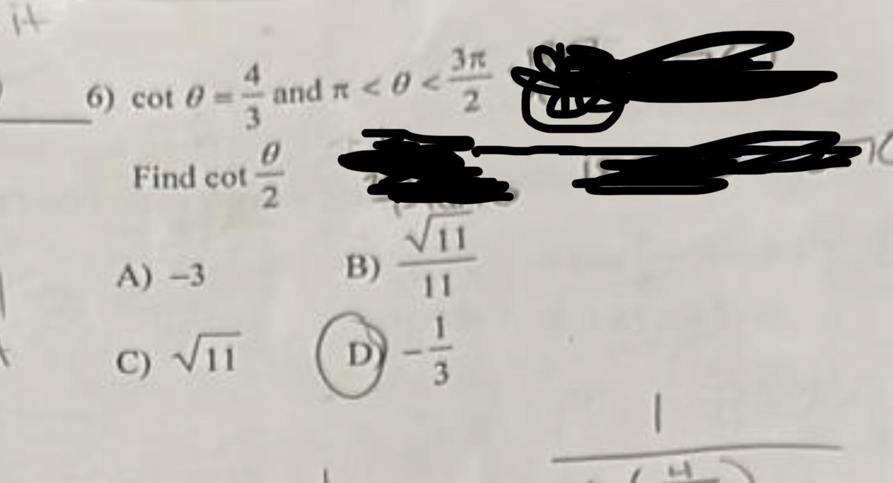 Solved The answer is -1/3. What I don't understand is, I'm | Chegg.com
