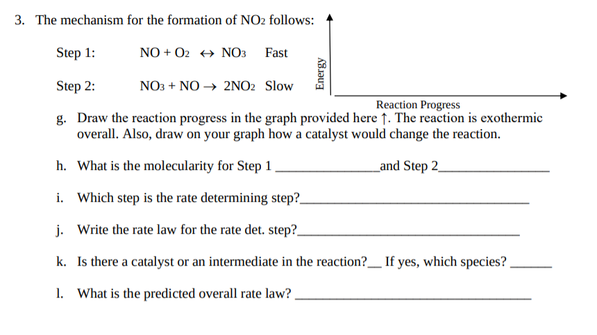Solved 3. The mechanism for the formation of NO2 follows: | Chegg.com