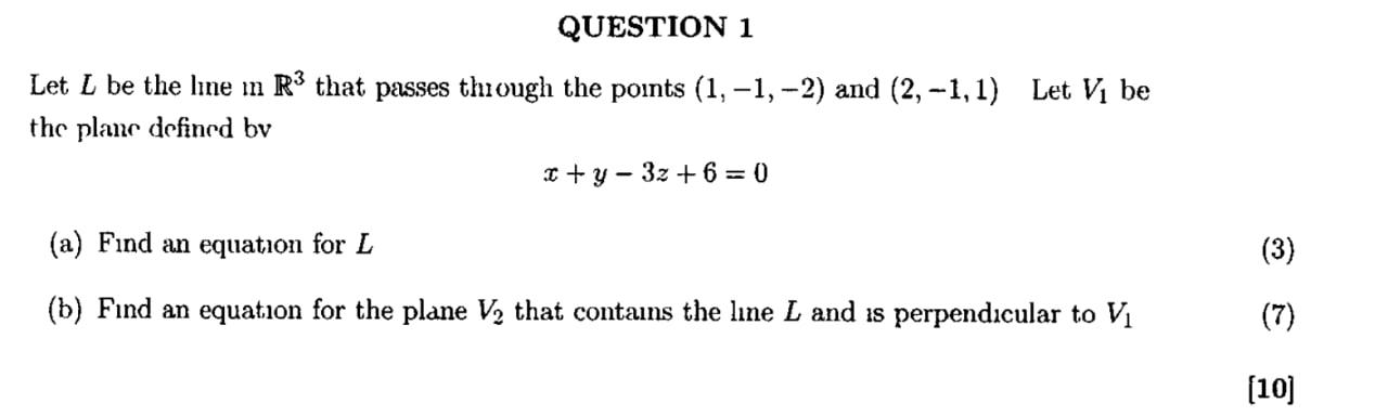 Solved Let L be the line in R3 that passes though the points | Chegg.com