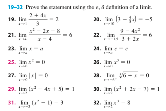 Solved 19-32 Prove the statement using the , 8 definition of | Chegg.com