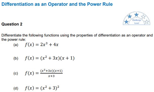 Solved Differentiation as an Operator and the Power Rule * | Chegg.com