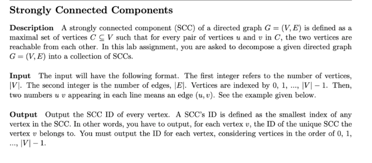Solved Strongly Connected Components Description A strongly | Chegg.com Solved Strongly Connected Components Description A strongly | Chegg.com