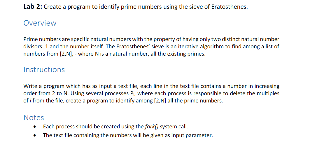 Solved Lab 2: Create a program to identify prime numbers | Chegg.com
