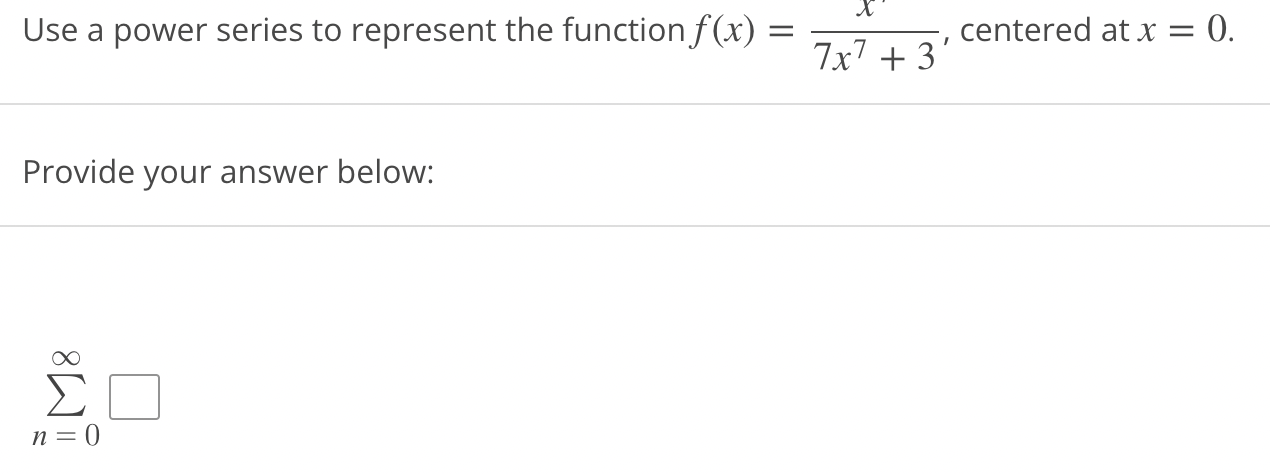 Solved Use a power series to represent the function \\( | Chegg.com