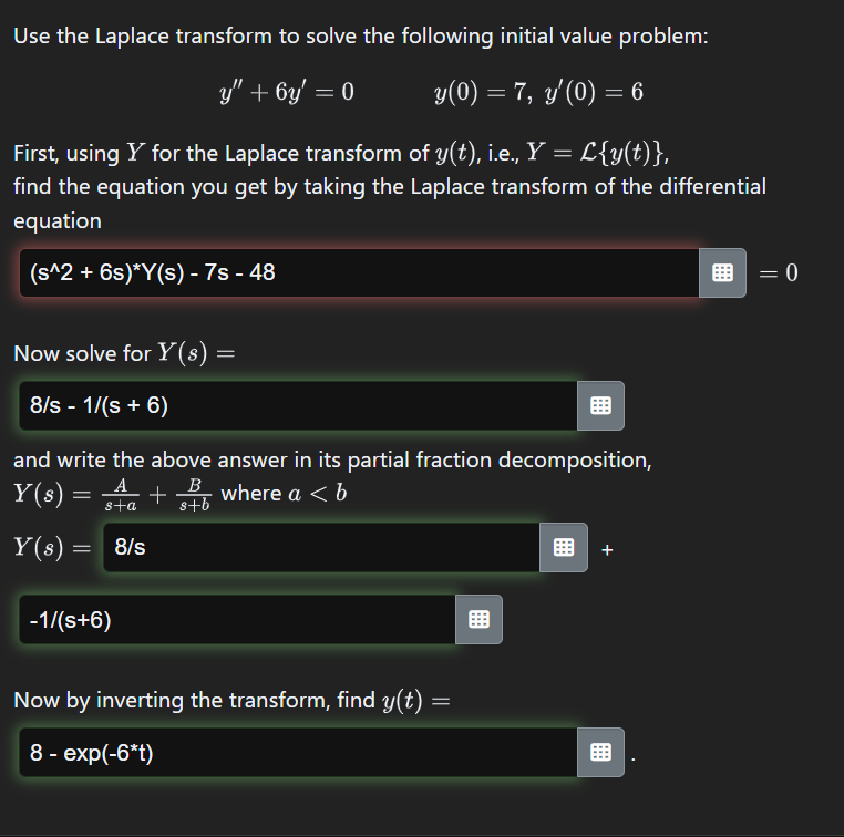 Solved y''+6y'=0,y(0)=7,y'(0)=6First, using Y ﻿for the | Chegg.com