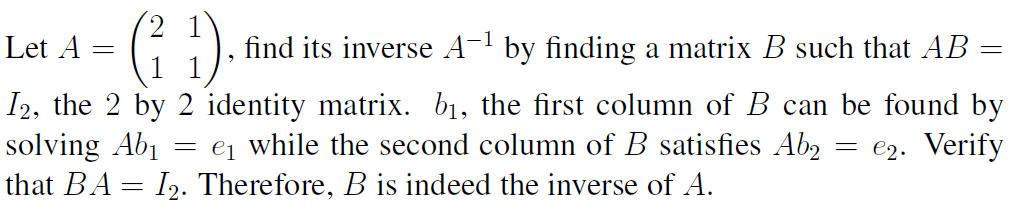 Solved 2 1 Let A - I2, the 2 by 2 identity matrix. bi, the | Chegg.com