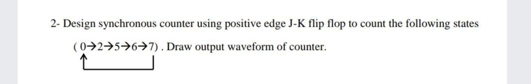 Solved 2- Design synchronous counter using positive edge J-K | Chegg.com