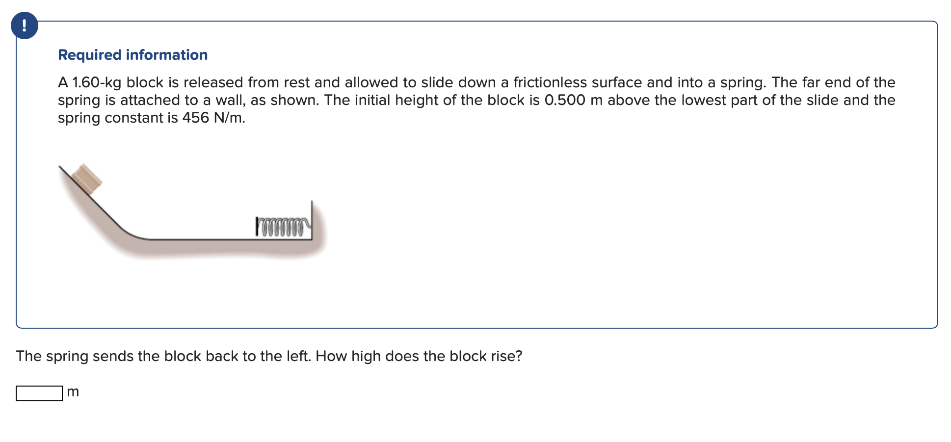 Solved Required information A 1.60-kg block is released from | Chegg.com