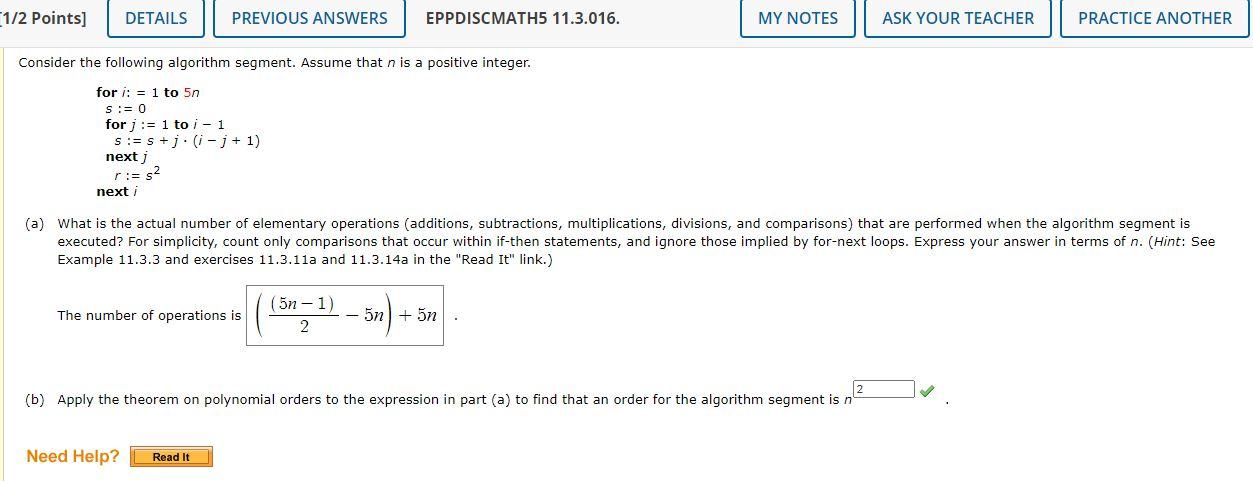 Solved 1/2 Points] DETAILS PREVIOUS ANSWERS EPPDISCMATH5 | Chegg.com