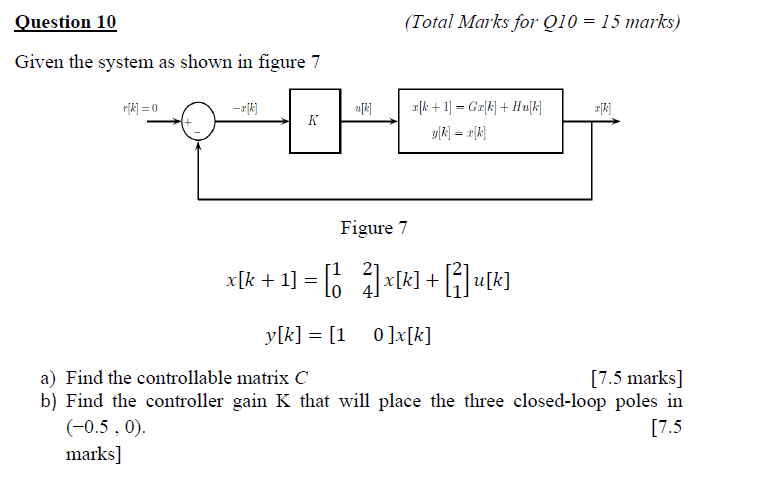Solved Question 10(Total ﻿Marks for Q10 = 15 ﻿marks)Given | Chegg.com