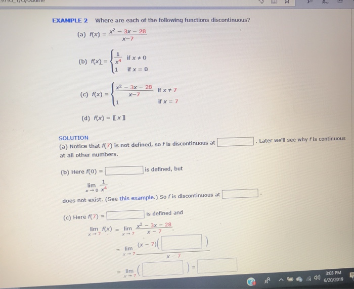 Solved EXAMPLE 2 Where are each of the following functions | Chegg.com