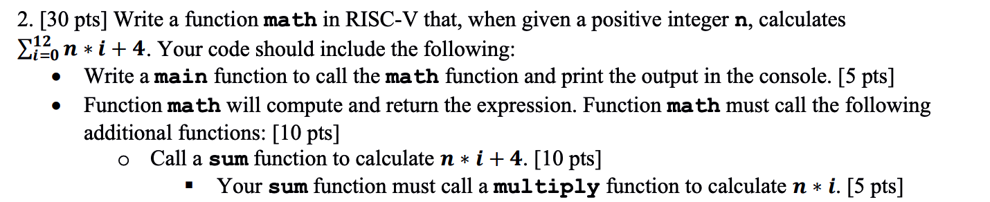 Solved use risc-v language. initial code can be in C | Chegg.com