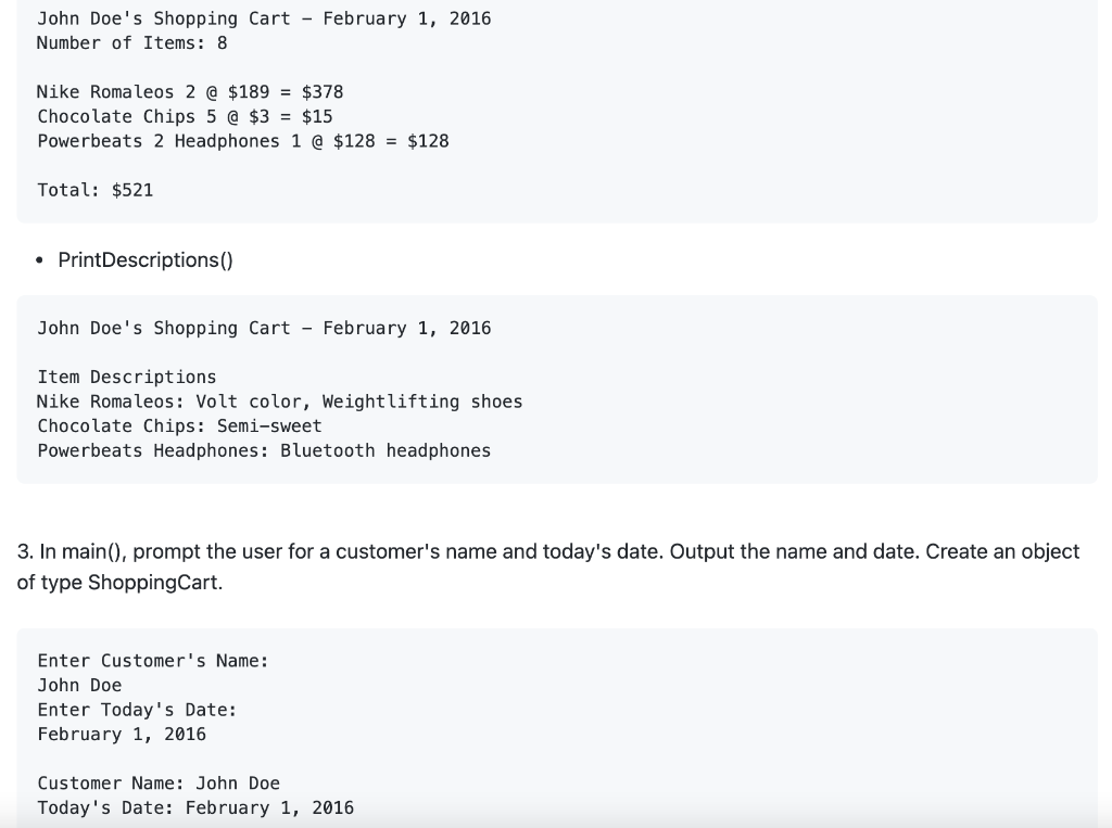 Solved Lab Warmup - Online shopping cart (Part 1) | Chegg.com