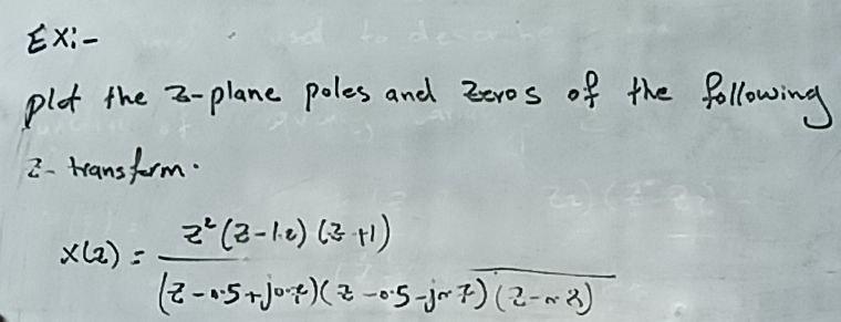 Solved de EX- plot the Z-plane poles and zeros of the | Chegg.com