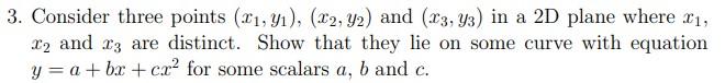 Solved 3. Consider three points (x1,y1),(x2,y2) and (x3,y3) | Chegg.com