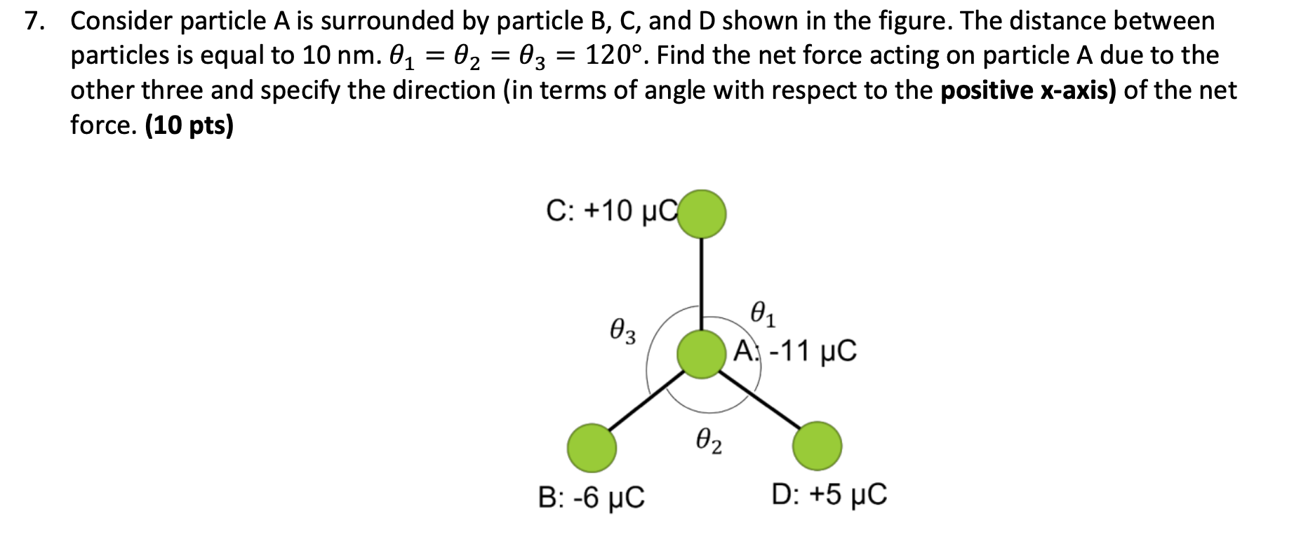 Solved 7. Consider particle A is surrounded by particle B,C, | Chegg.com